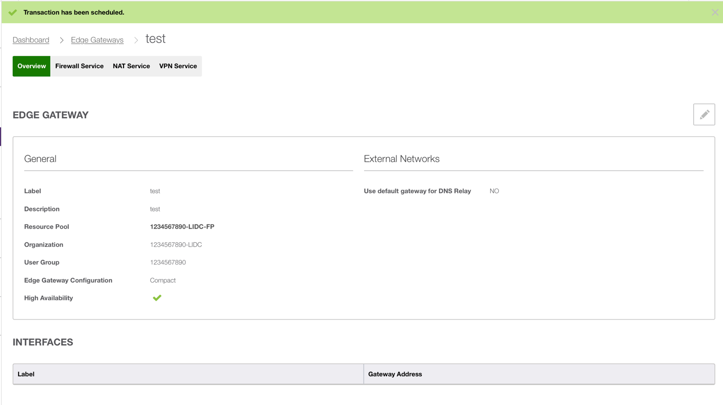 Creating a New Edge Gateway