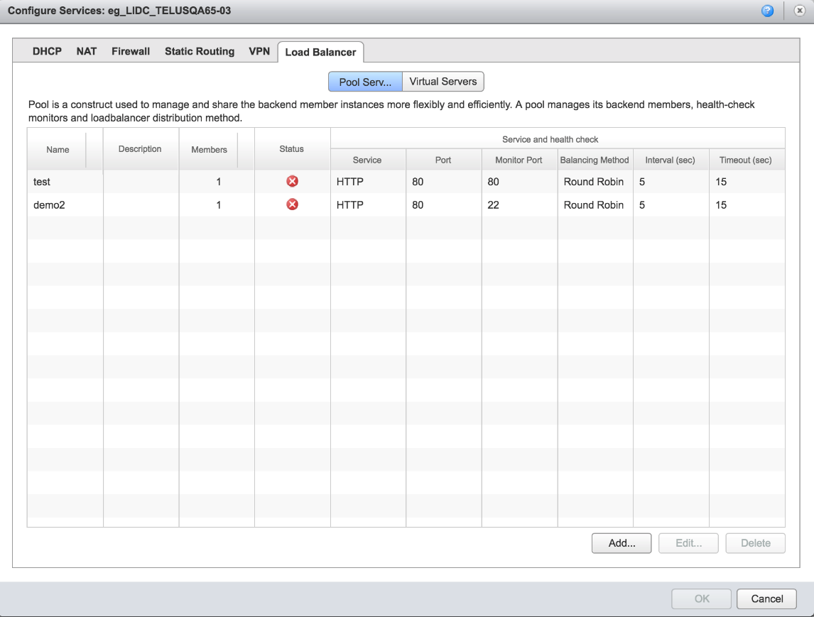Configuring load balancing