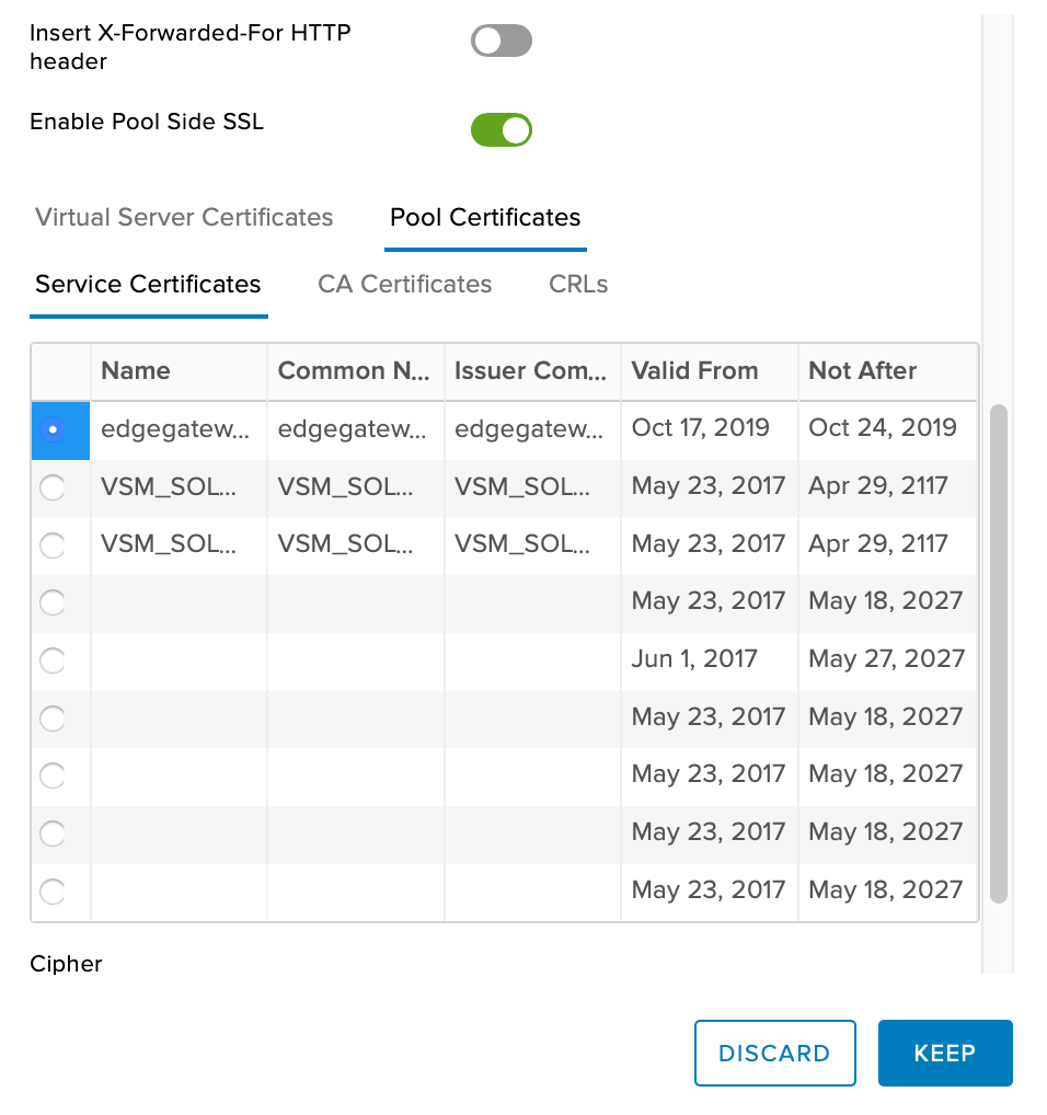 Using certificates with Load Balancing